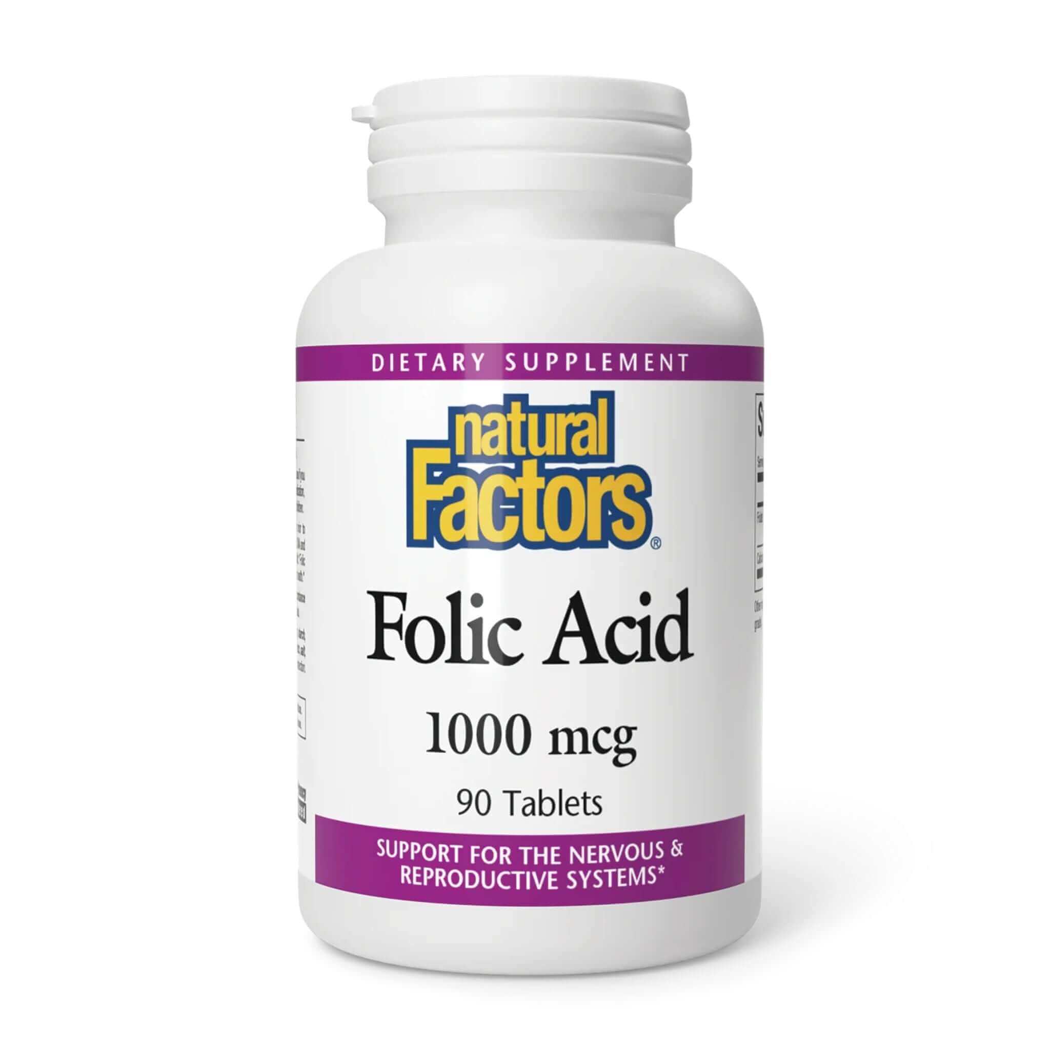 Natural Factors Folic Acid 1 mg: Vitamin B9 Support